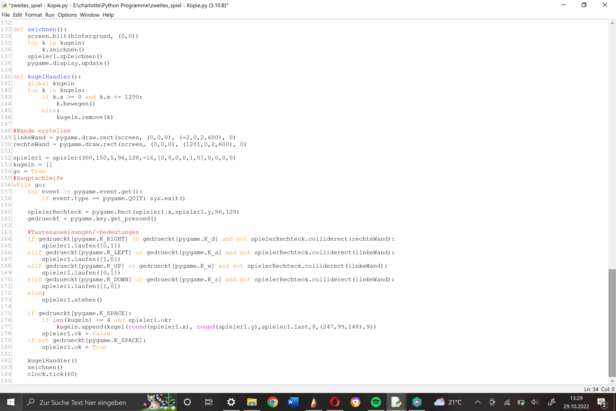 Python Fehlermeldung? (Programm, programmieren, Pygame)