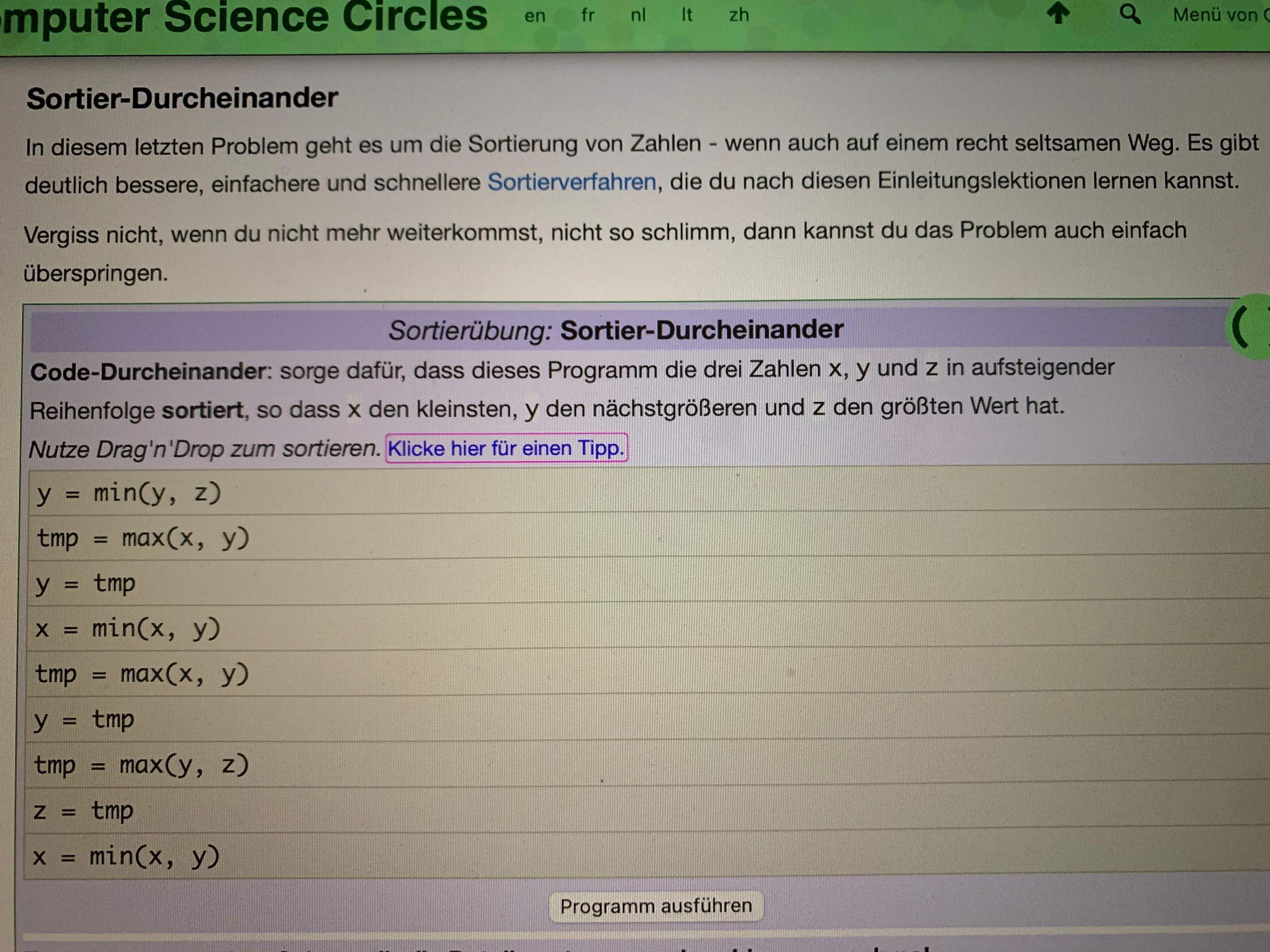 Wie Kann Man Diese Programmieraufgabe In Python Lösen Lernen