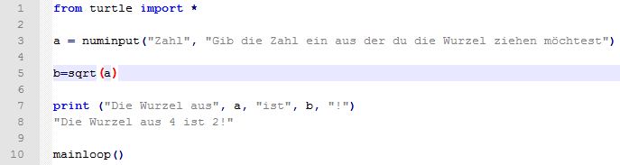 Python Wurzel ziehen - sqrt(a) is not defined? (Computer, PC, programmieren)