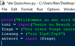 Python:mehrere richtige Antworten in einem Python Quiz? (Computer, programmieren, Informatik)