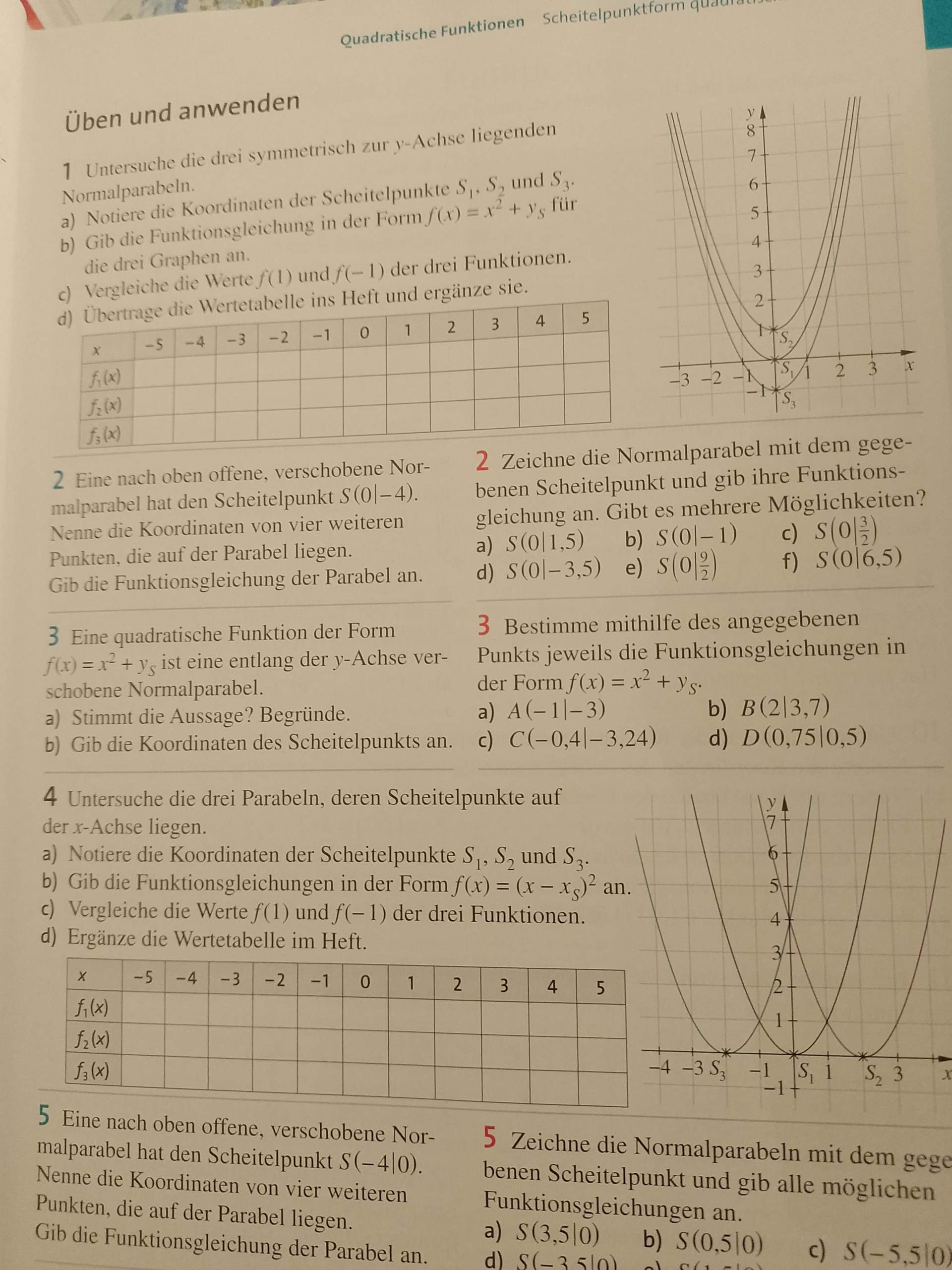 Quadratische Funktionen? (Funktion, quadratische Funktion, Parabel)