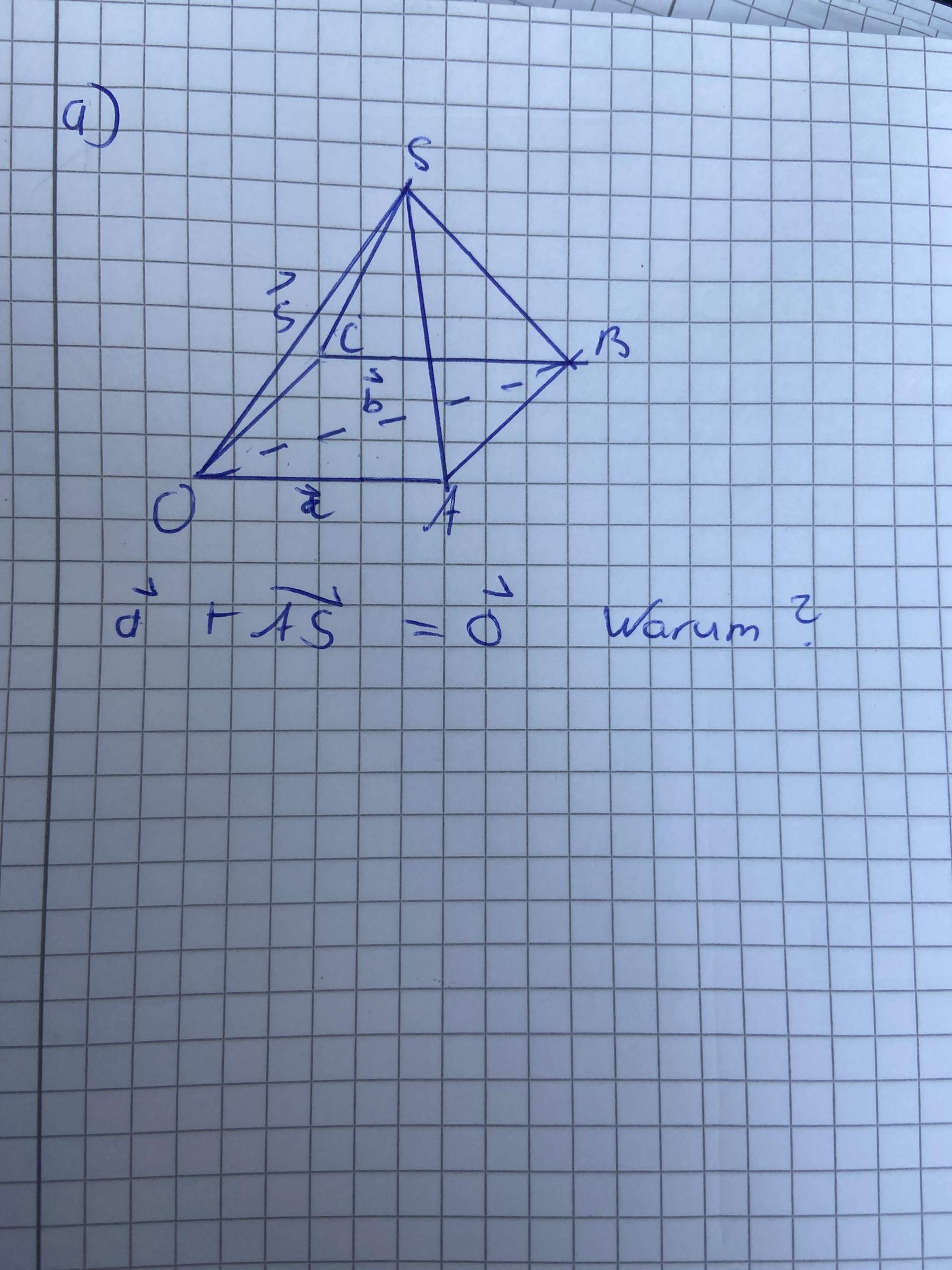 Quadratische Pyramide aus Vektoren OABCS skizzieren? (rechnen, Funktion ...