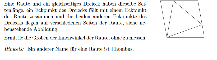 Raute und ein gleichseitiges Dreieck? (Mathematik, Parallelogramm)