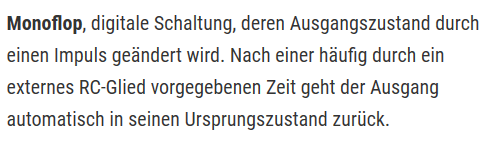 RC-Glied Monoflop? (Technik, Ausbildung und Studium, Elektronik)