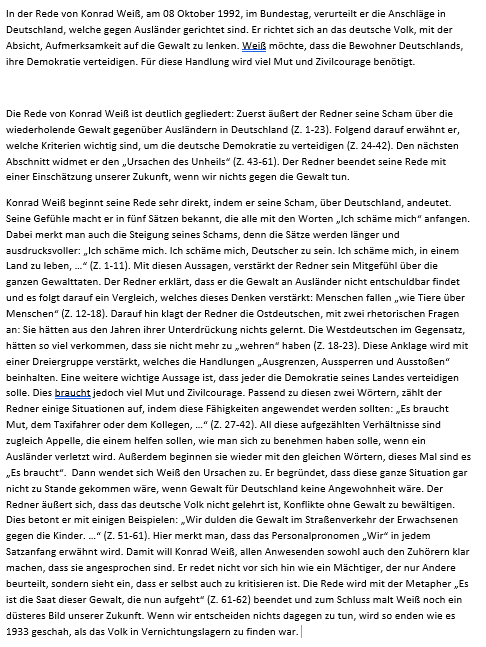 Redeanalyse Konrad Weiß? (Deutsch, Analyse, Rede)