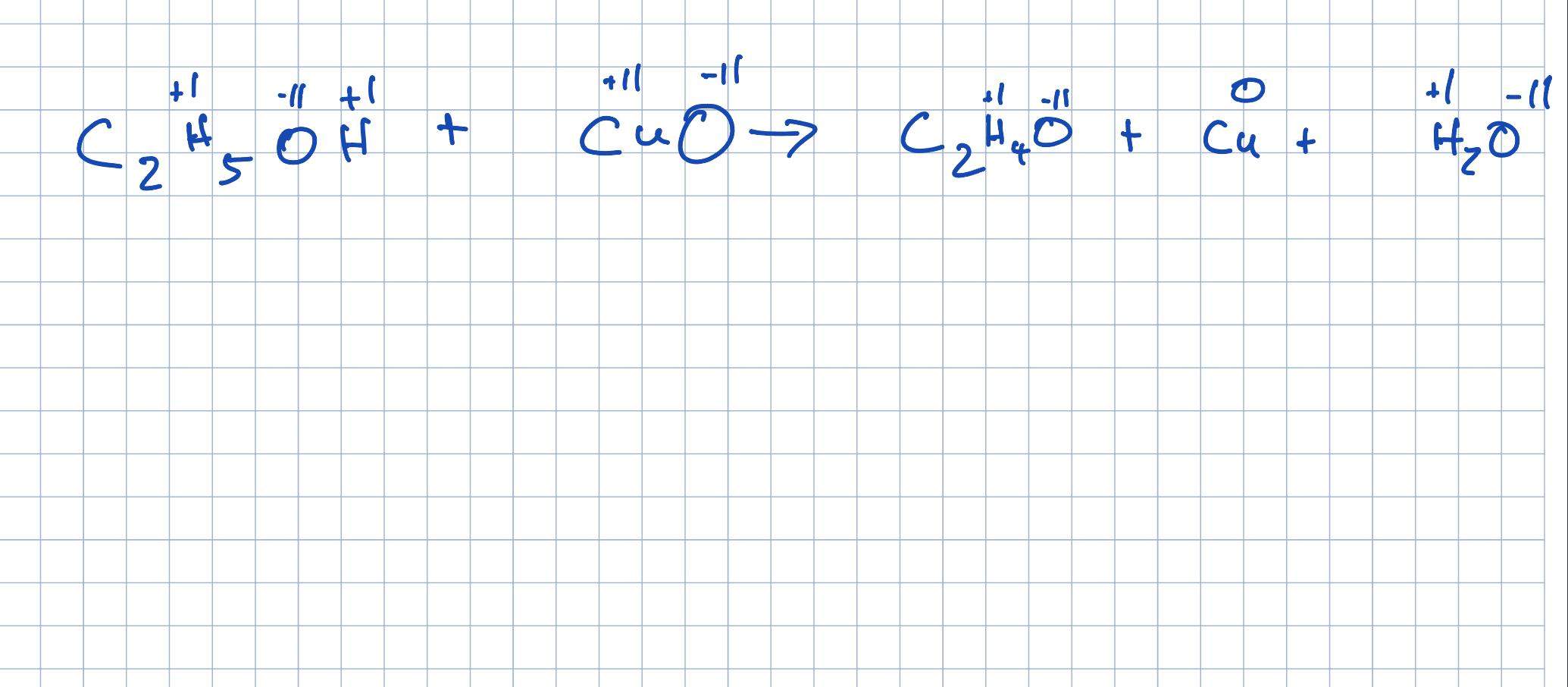 Redoxgleichung bei Ethanol? (Alkohol, Reaktion, Atom)