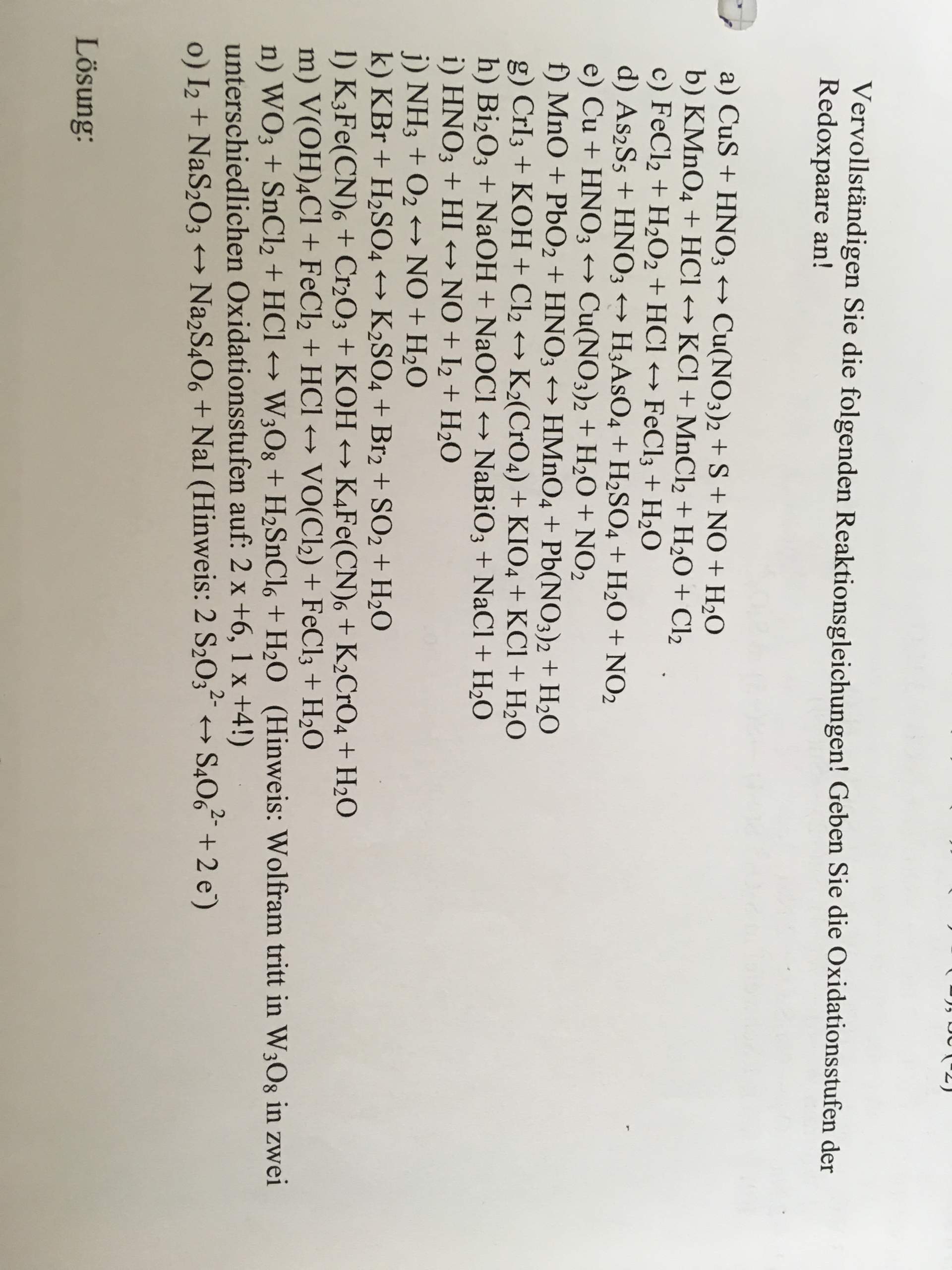 Redoxreaktion , Redoxpaare erkennen? (Chemie, Gleichungen, ausgleich)