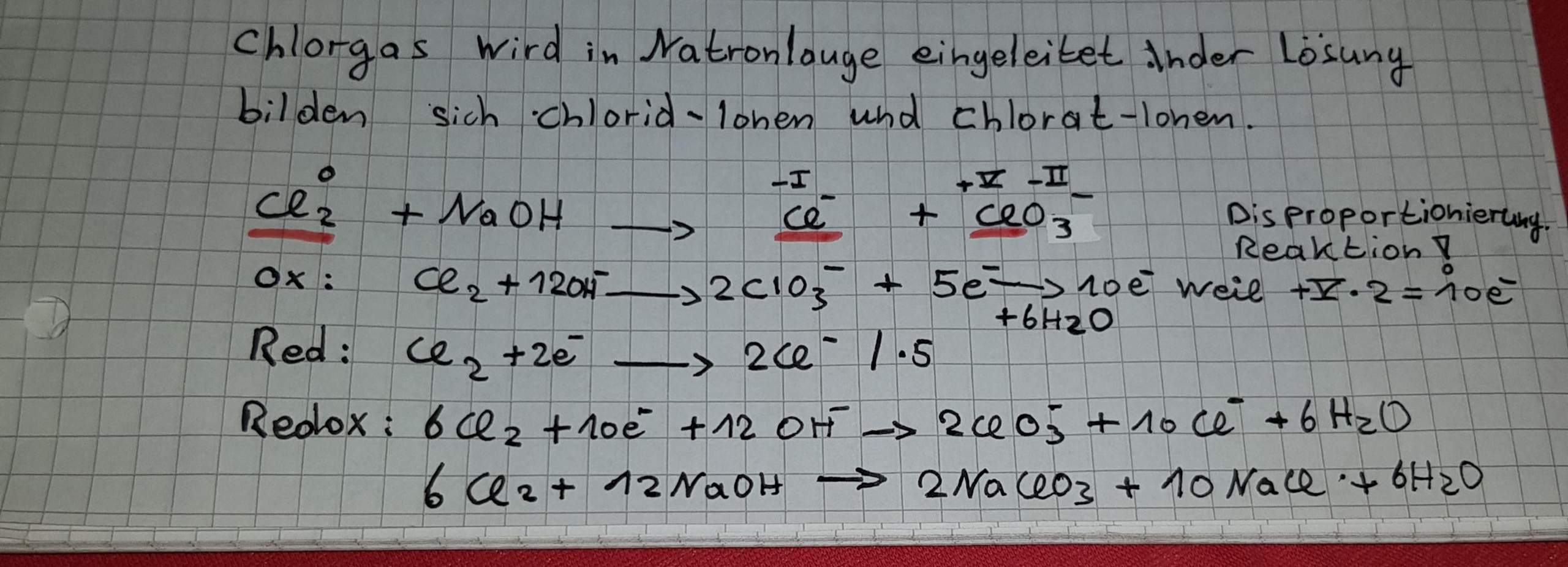 Redoxreaktion im basischen Millieu OH- Ausgleichen? (Reaktionsgleichung ...