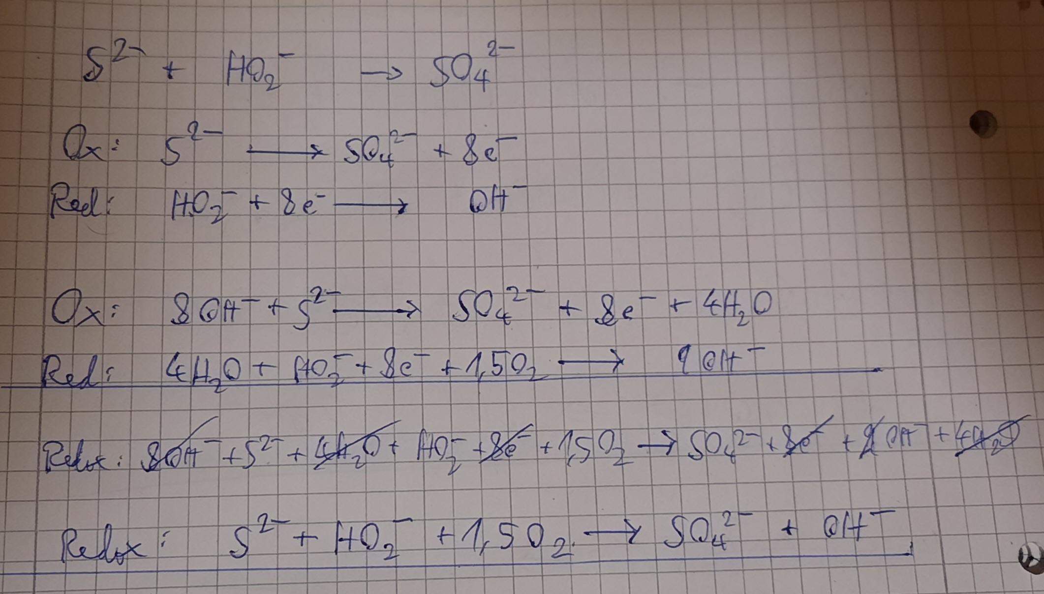 Redoxreaktion in wässriger basischer Lösung? (chemische Reaktion ...