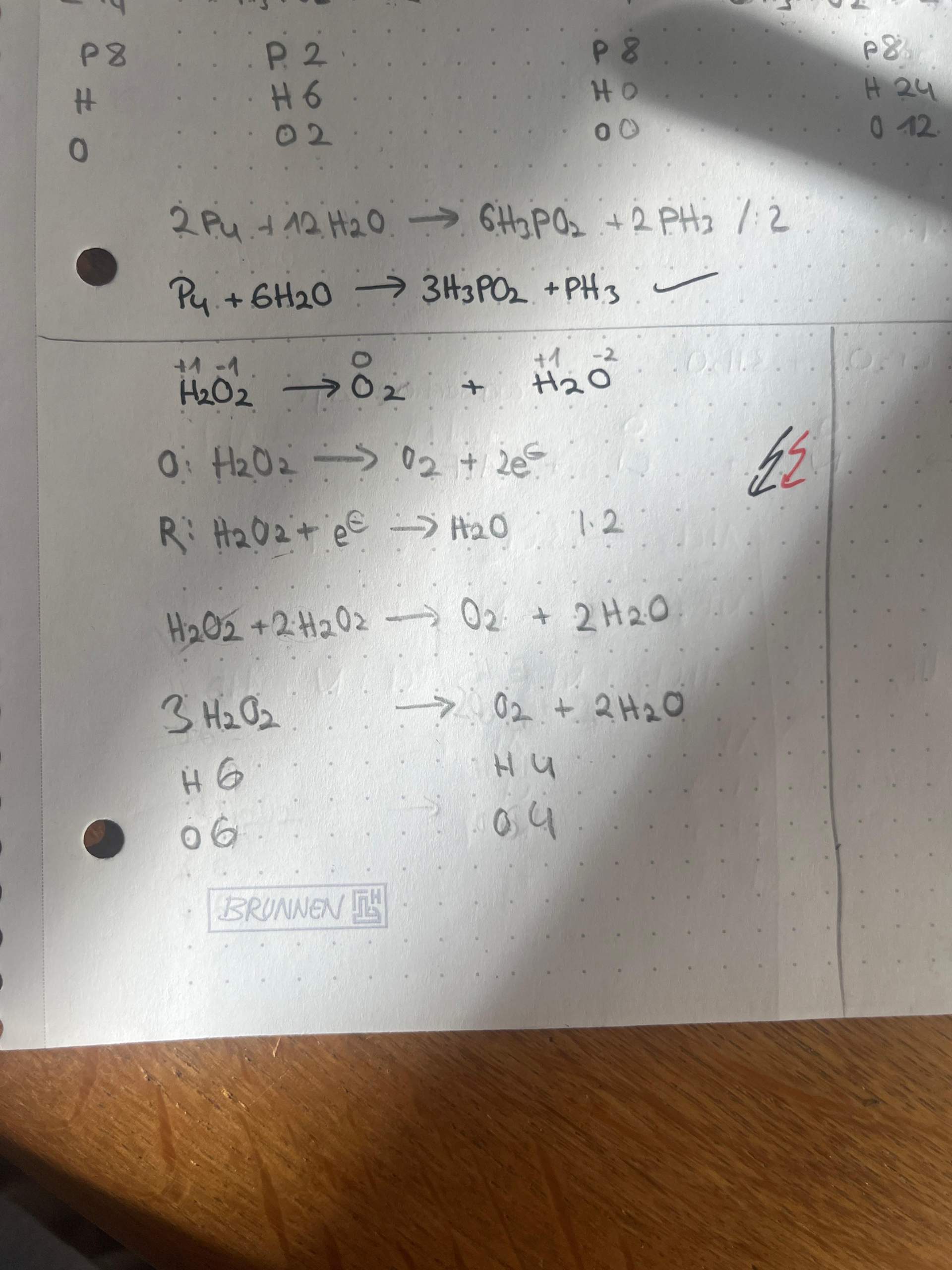 Redoxreaktion von H2O2? (Chemie, Reaktion, Chemieunterricht)