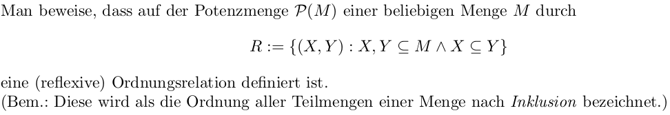 Reflexivität einer Relation einer Potenzmenge zeigen? (Schule ...