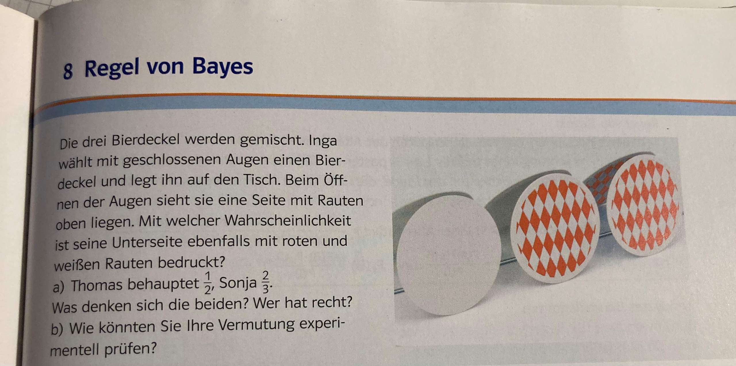 Regel von Bayes Bierdeckel? (Schule, Mathematik, Wissen)