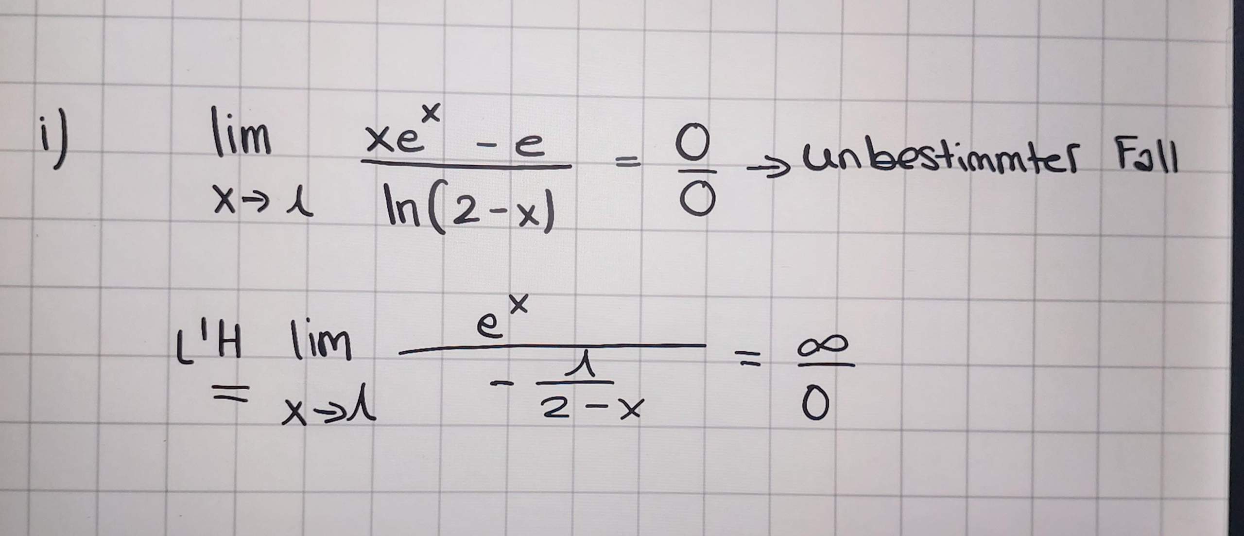 Regel von L'Hospital? (rechnen, Funktion, Gleichungen)