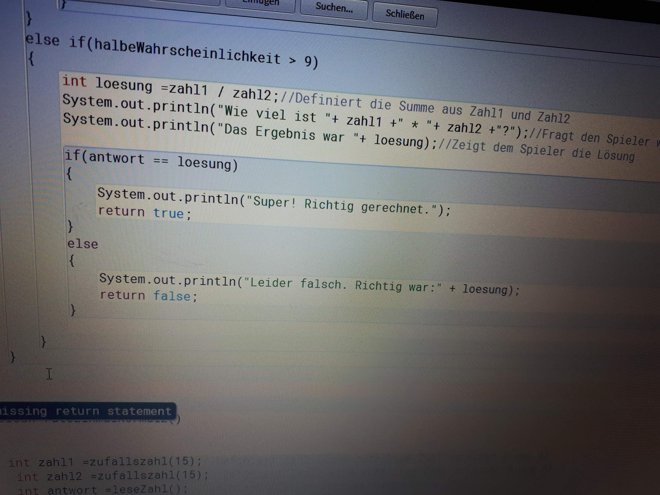 Return Statement notwendig? (Computer, programmieren, Informatik)