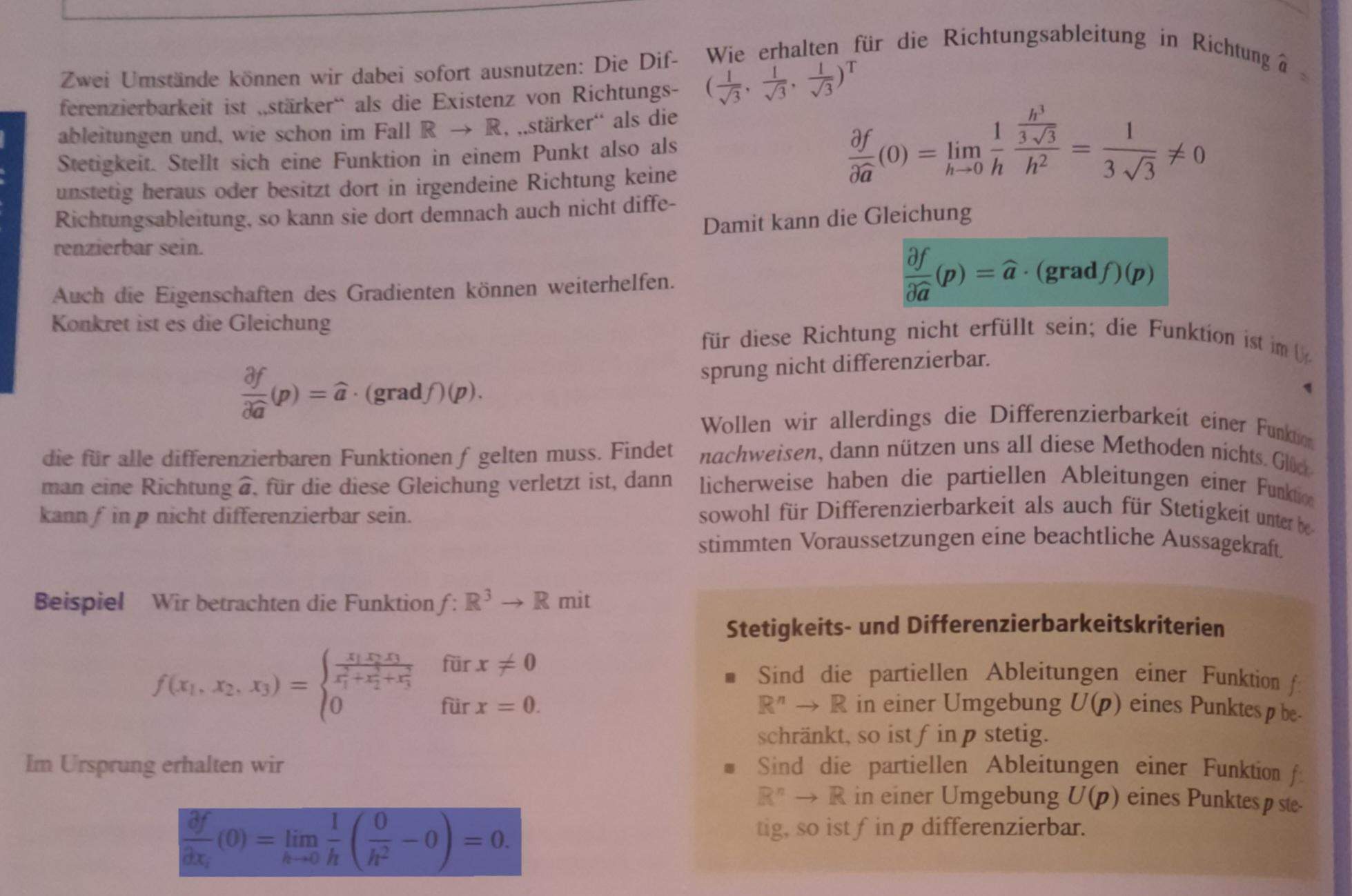 Richtungsableitung und Skalarprodukt? (Funktion, Gleichungen, Formel)