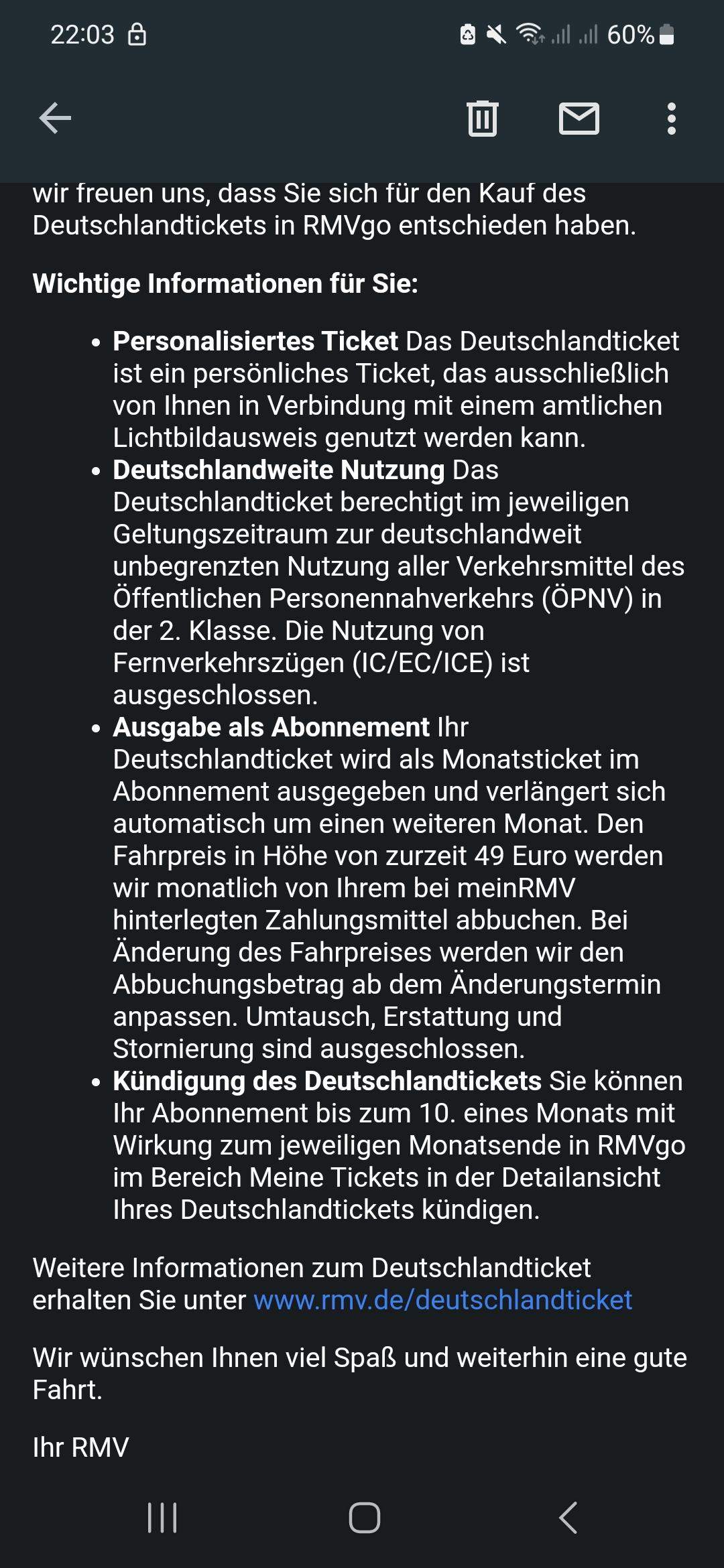 RMV Deutschlandticket Kündigung verbuggt? (Bahn, Ticket, Zug)