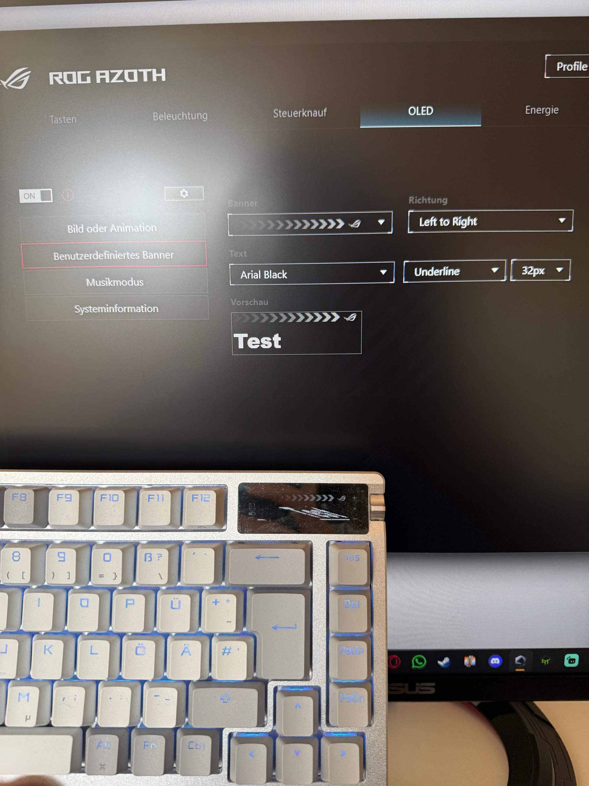 ROG Azoth screen fehler? (PC, Tastatur, Gaming Tastatur)