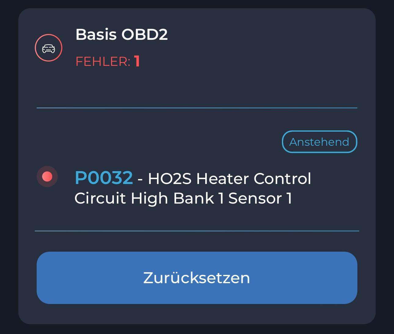 Roller zeigt Motorkontrollleuchte: P0032 - Kontrollschaltkreis der LambdasondenHeizung? (Yamaha ...