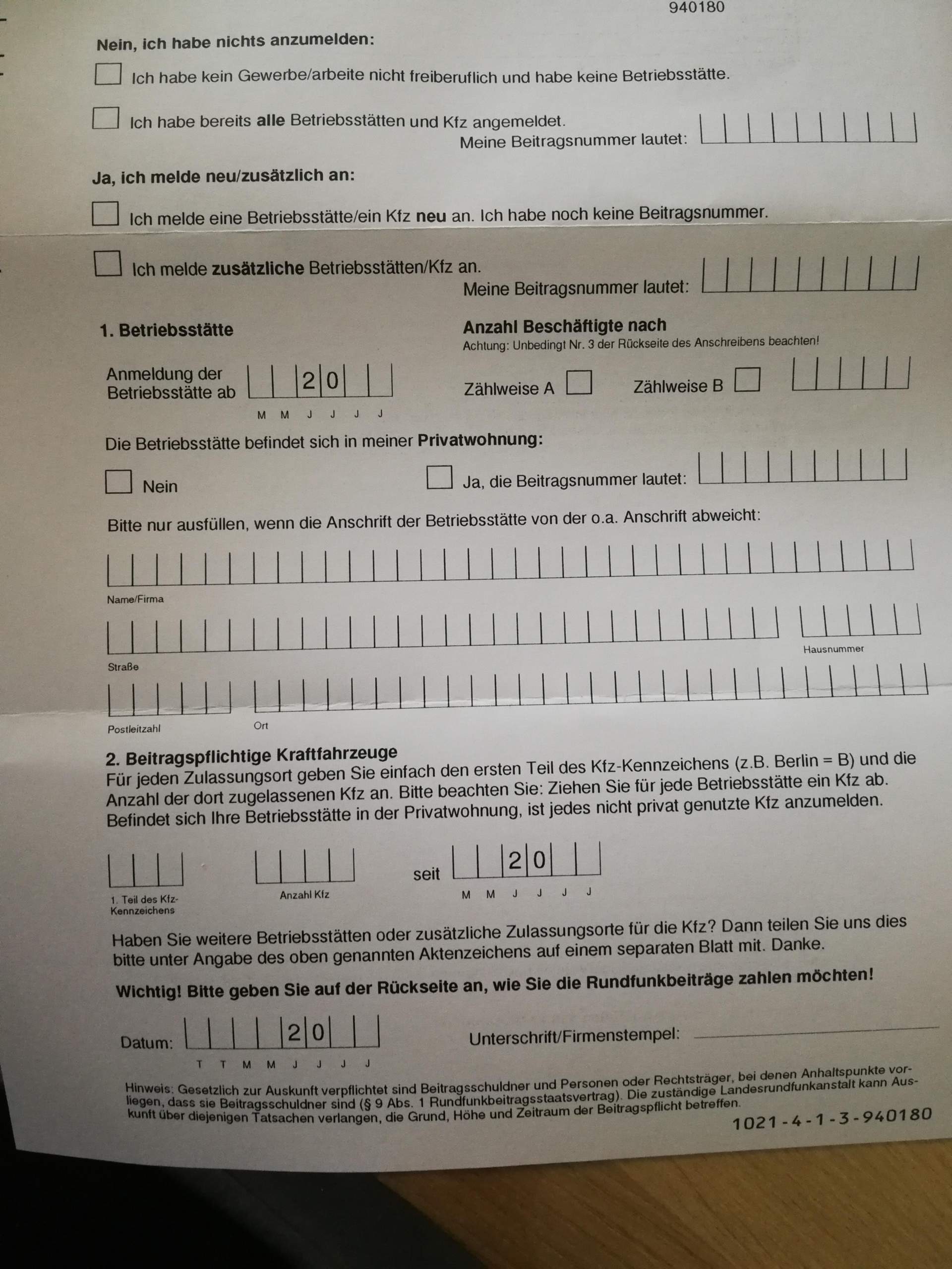 Rundufnkbeitrag GEZ auch für Gewerbe innerhalb der privaten Wohnung ...