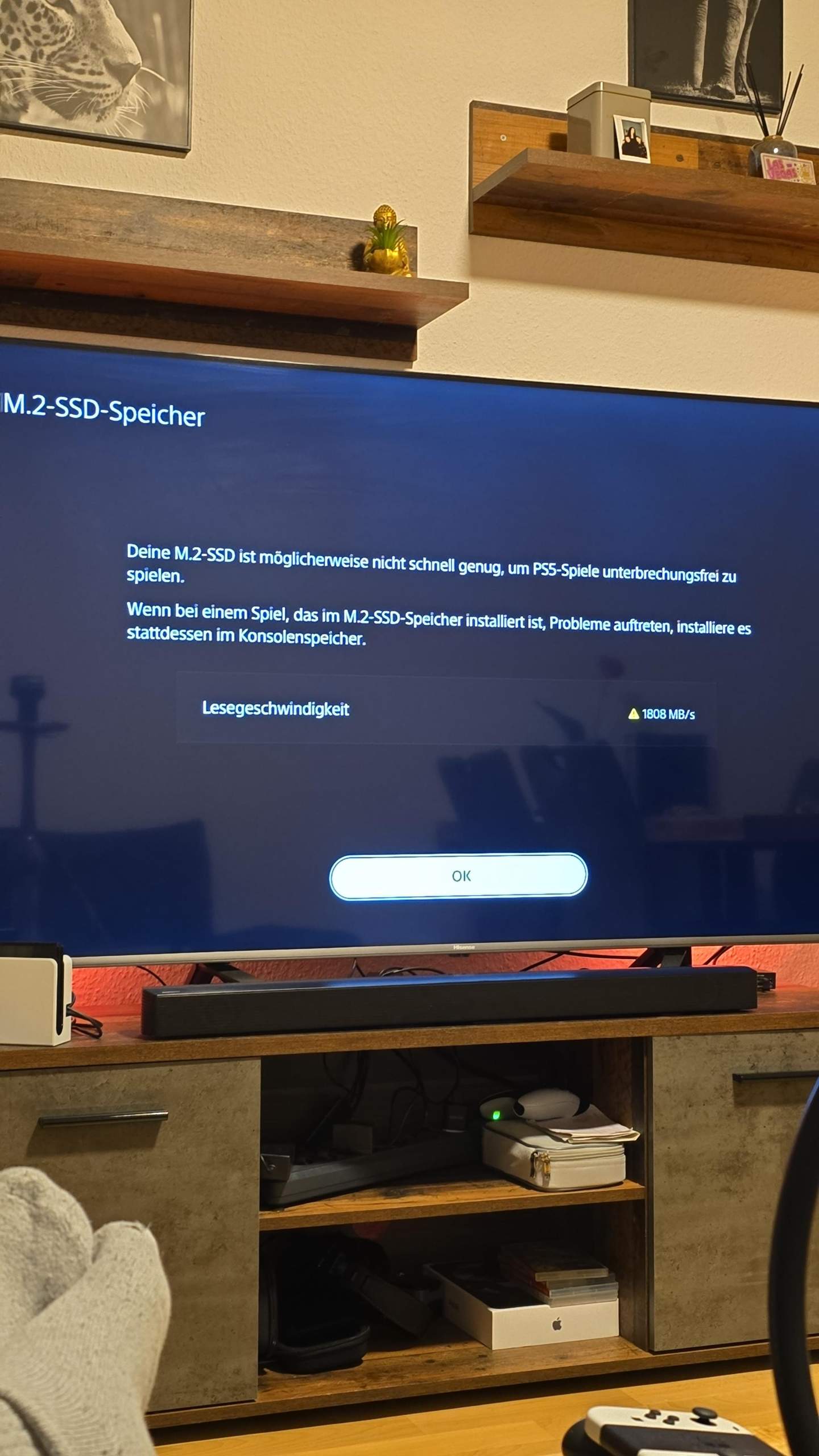 Samsung 990 pro in ps5 zeigt achtung 1800 mb schreibgeschwindigkeit? (PlayStation 5, kaputt)