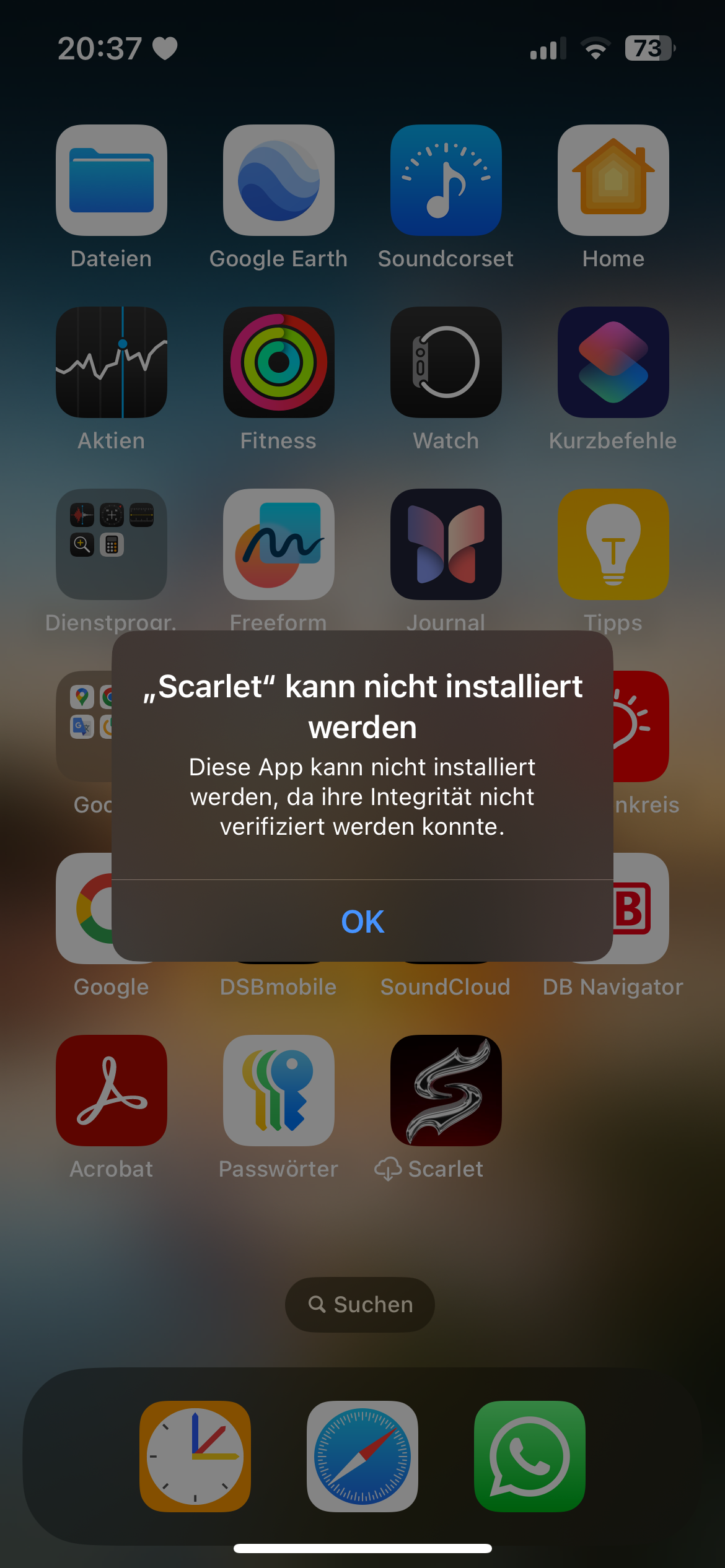 Scarlett funktioniert nicht (iOS)? (Apple, iPhone, App)