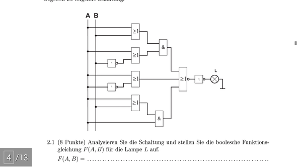 Schaltung analysieren --> boolsche Funktionsgleichung (Aussagenlogik ...