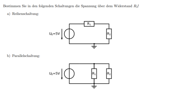 Schaltungen, Spannung über Wiederstand R2 berechnen? (Physik, Lernen ...