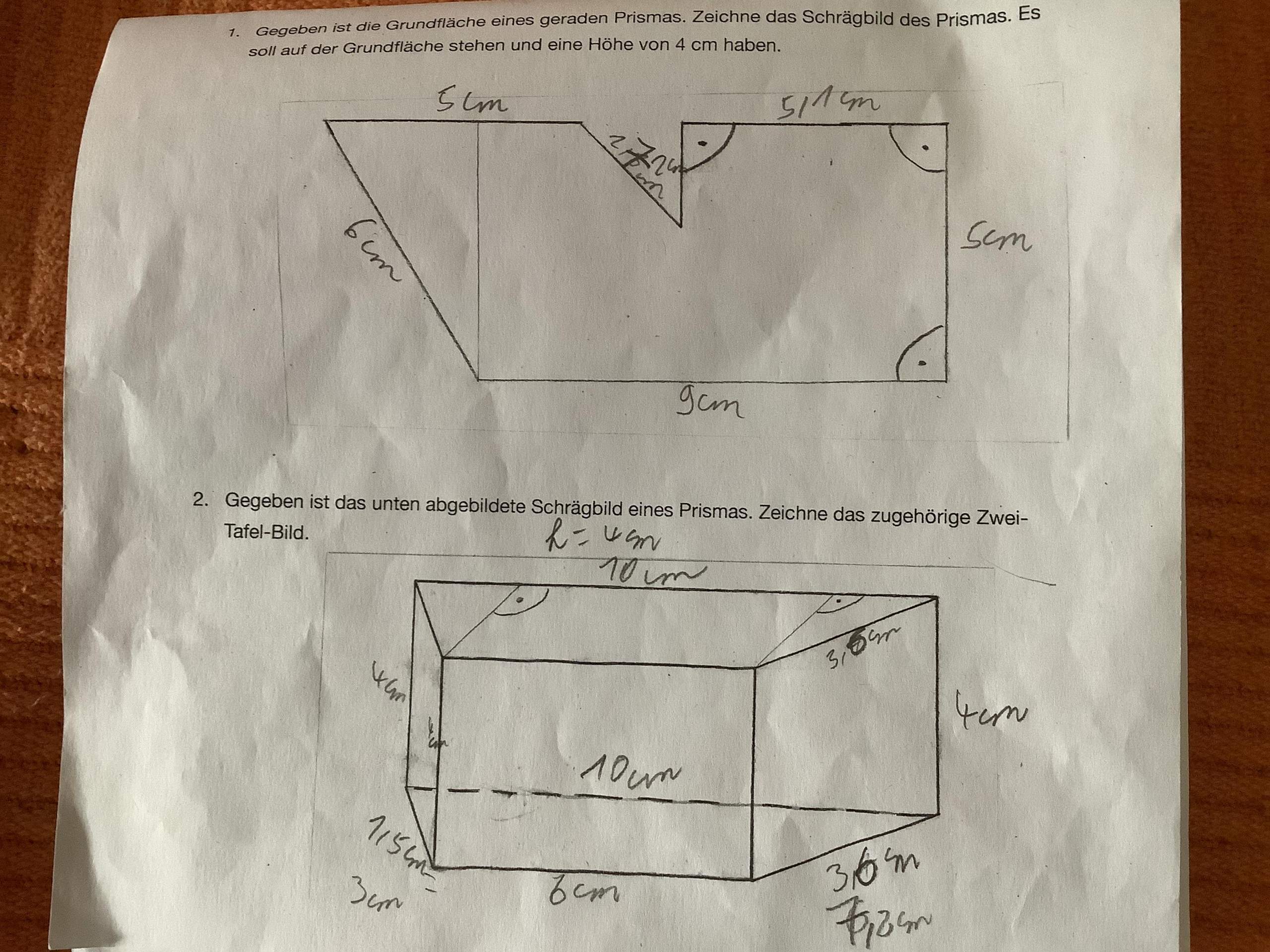Schrägbild und Zweitafelbild? (Mathematik, rechnen, Mathematiker)