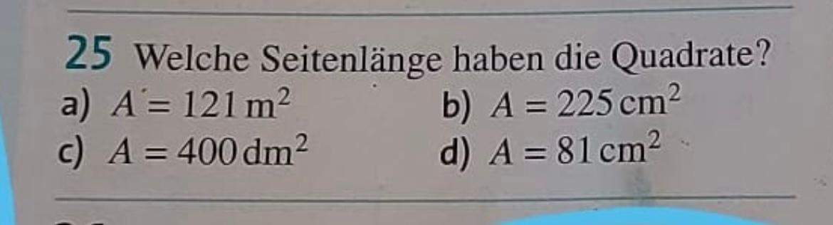 Seitenlänge der Quadrate? (Schule, Mathematik, Geometrie)
