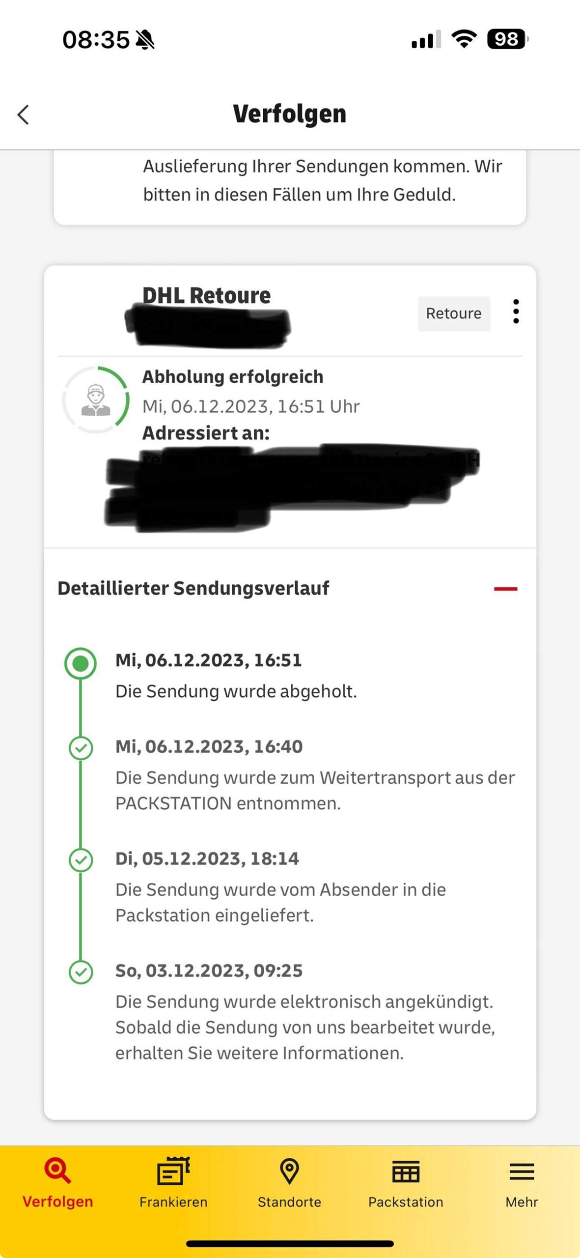Sendungsverfolgung DHL? (Versand, Paket, Lieferung)