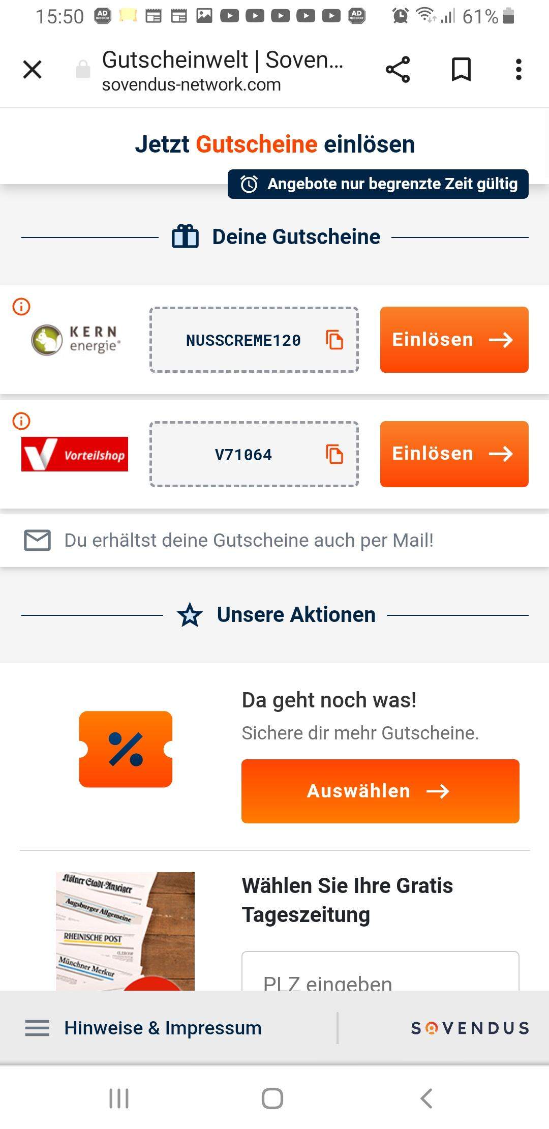 Seriös? Gutscheine bzw Geschenke kostenlos auswählen nach einem Online-Einkauf? (Webseite ...