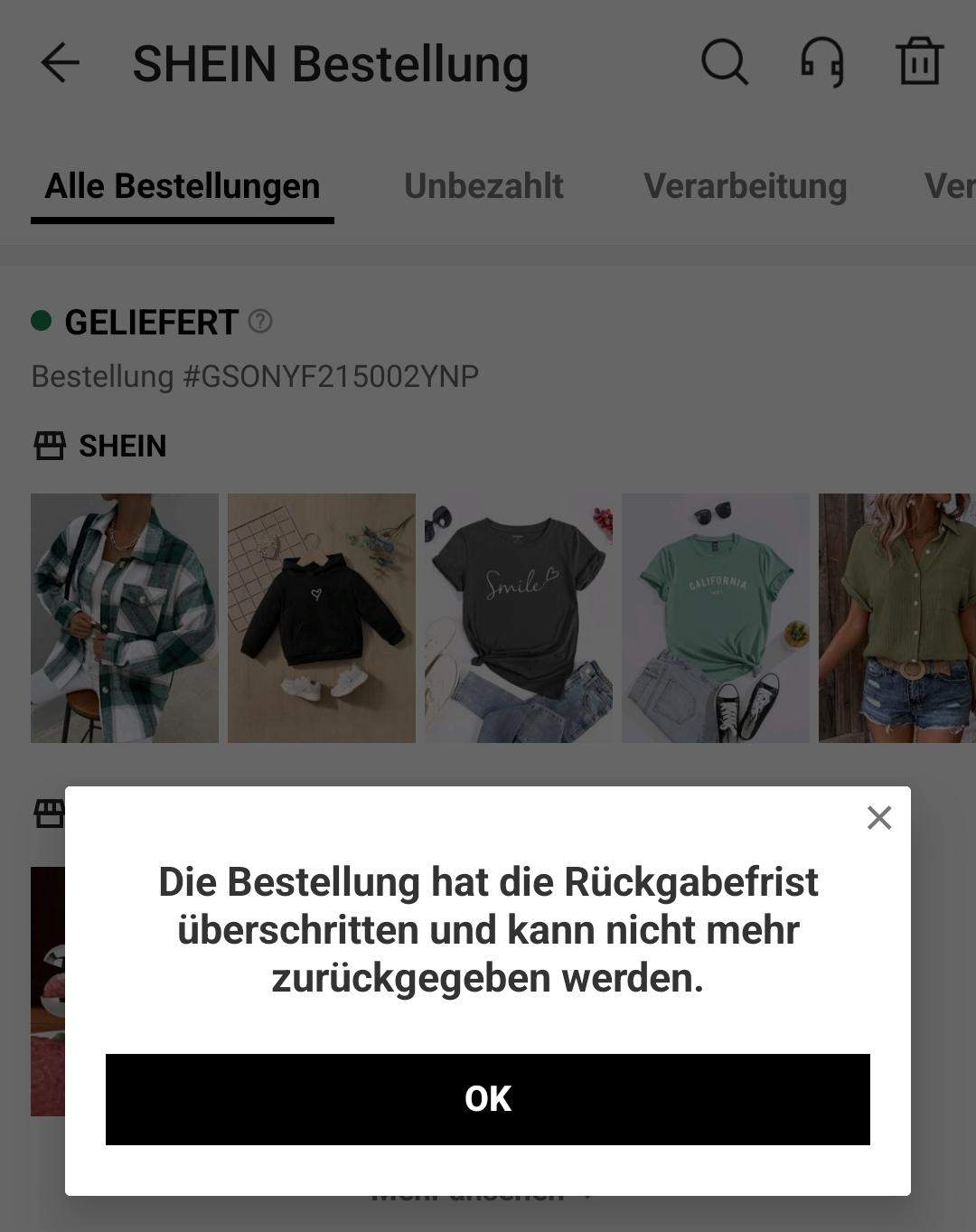 Shein Paket nach 3Mo. Erst erhalten, aber Retourefrist abgelaufen, was ...