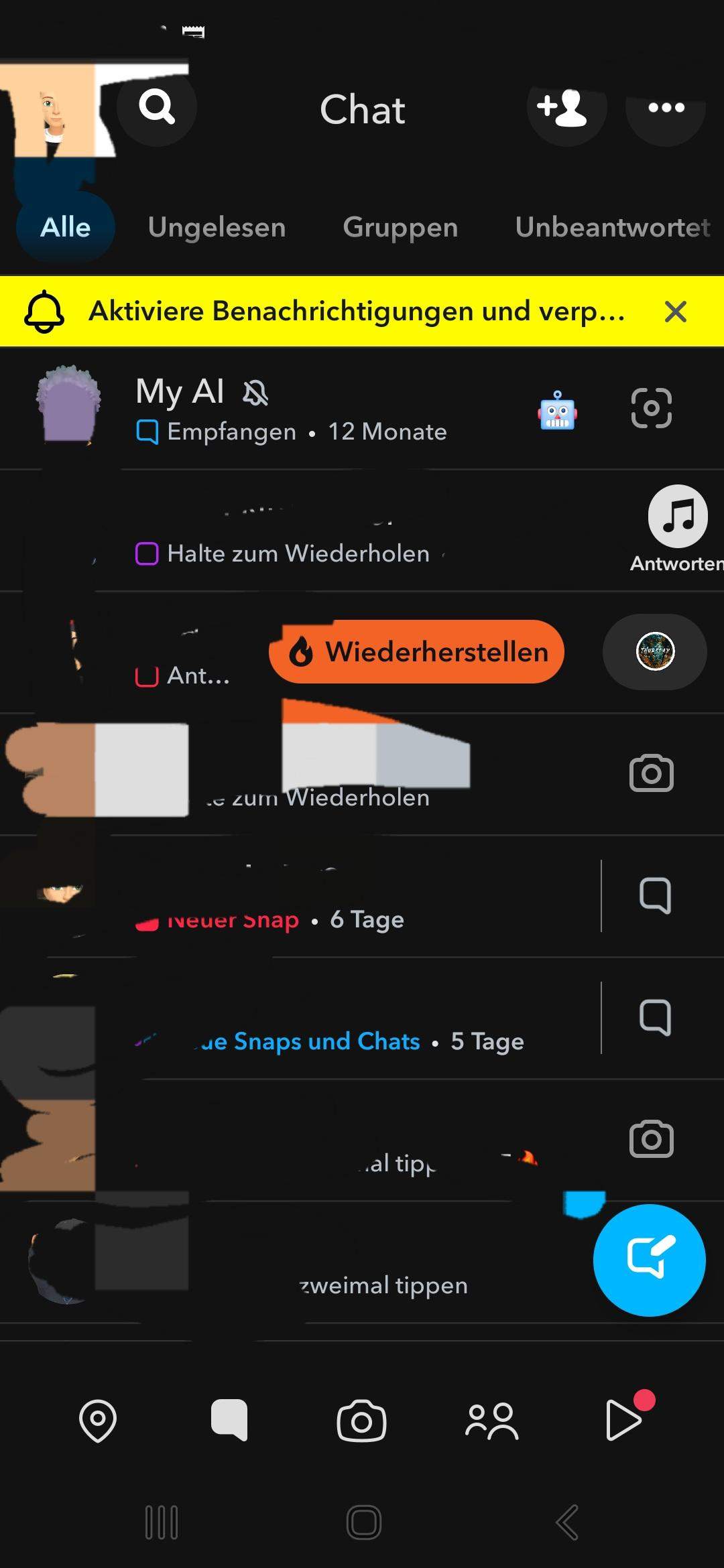 Sieht man bei snapchat so einen screenshot? (Freundschaft, App, Account)