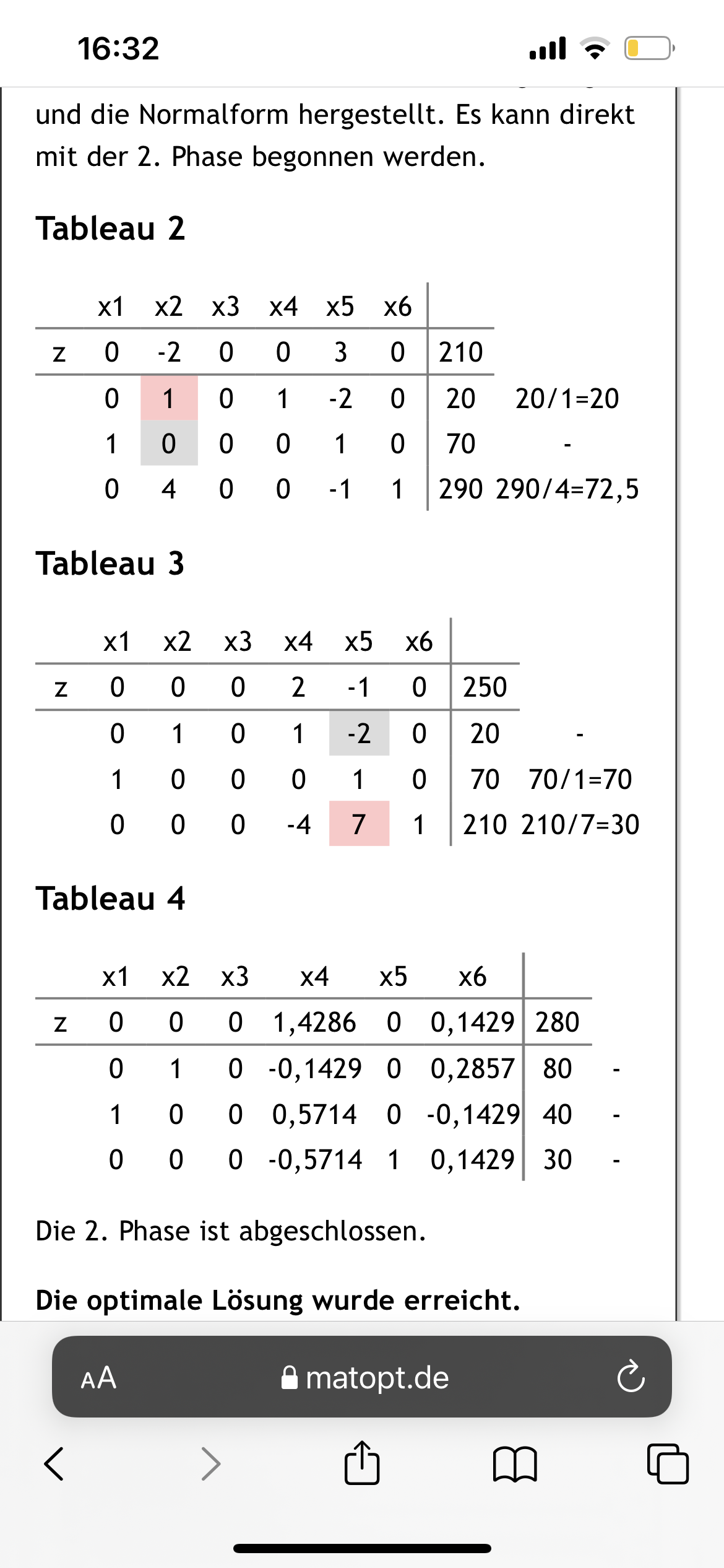 Simplex Algorithmus? (Mathematik, Logik, Gaußverfahren)