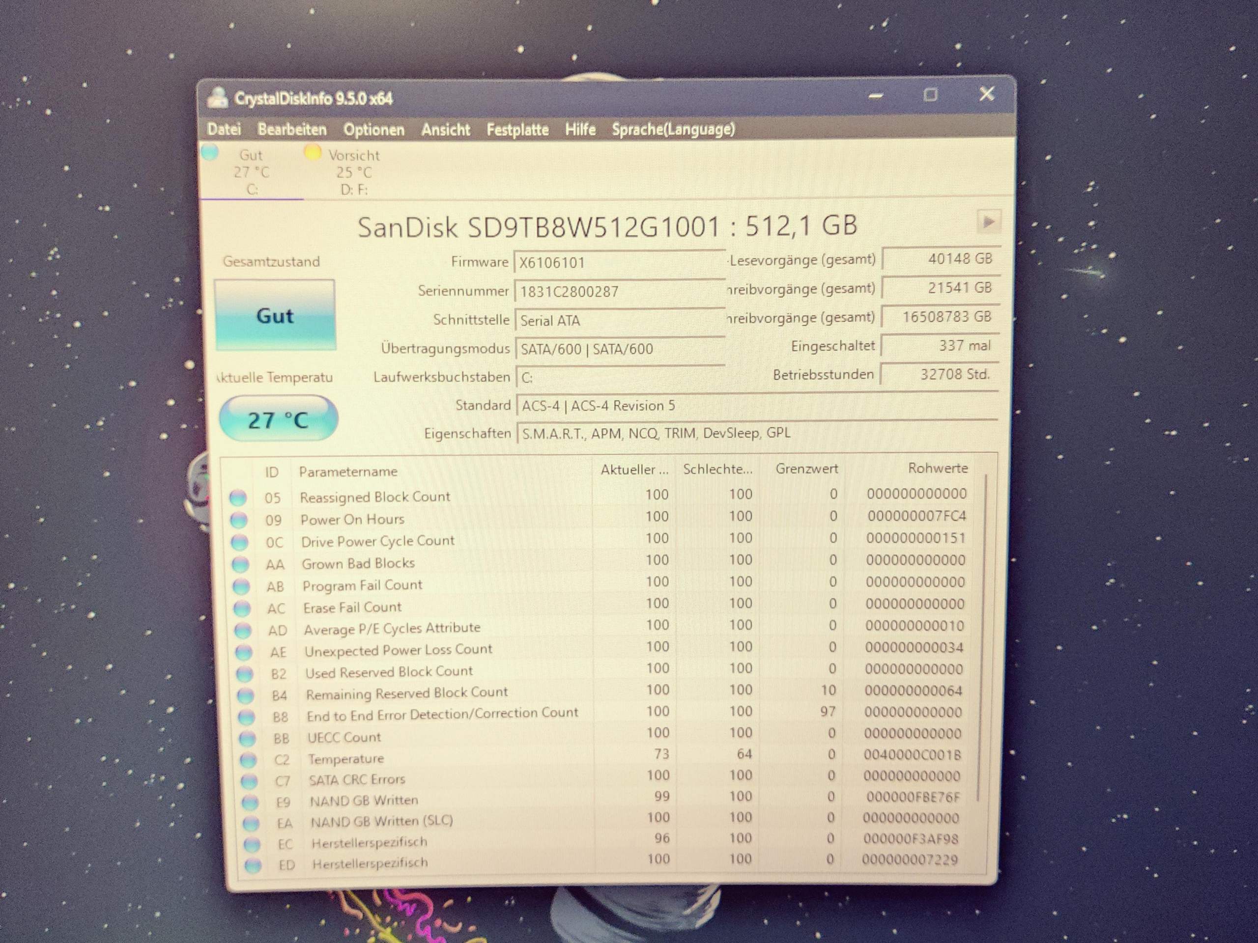 Sind das gute Werte für eine SSD? (Speicherplatz, HDD, Solid-State-Drive)