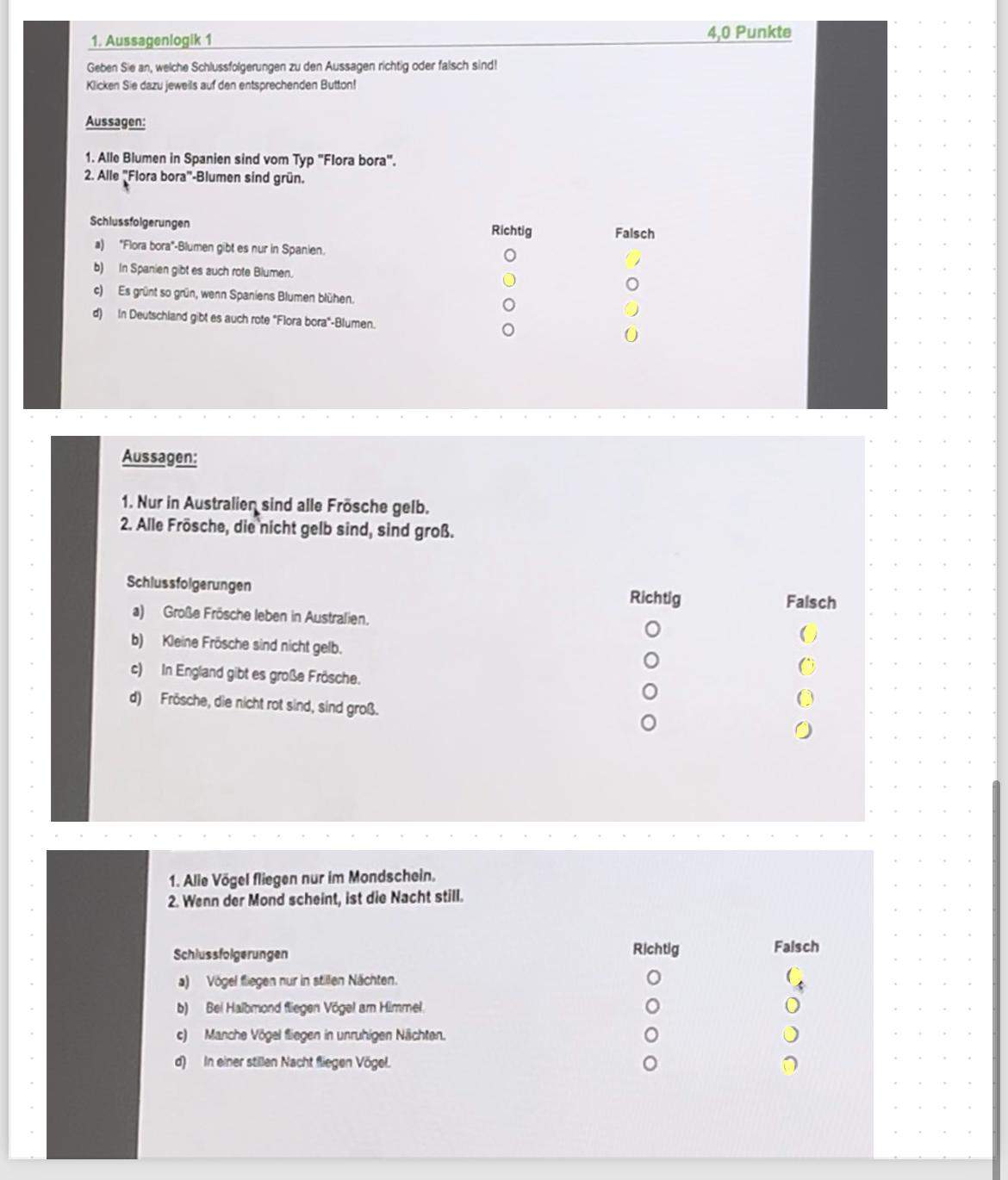 Sind die antworten alle richtig? (Deutsch, Sprache)