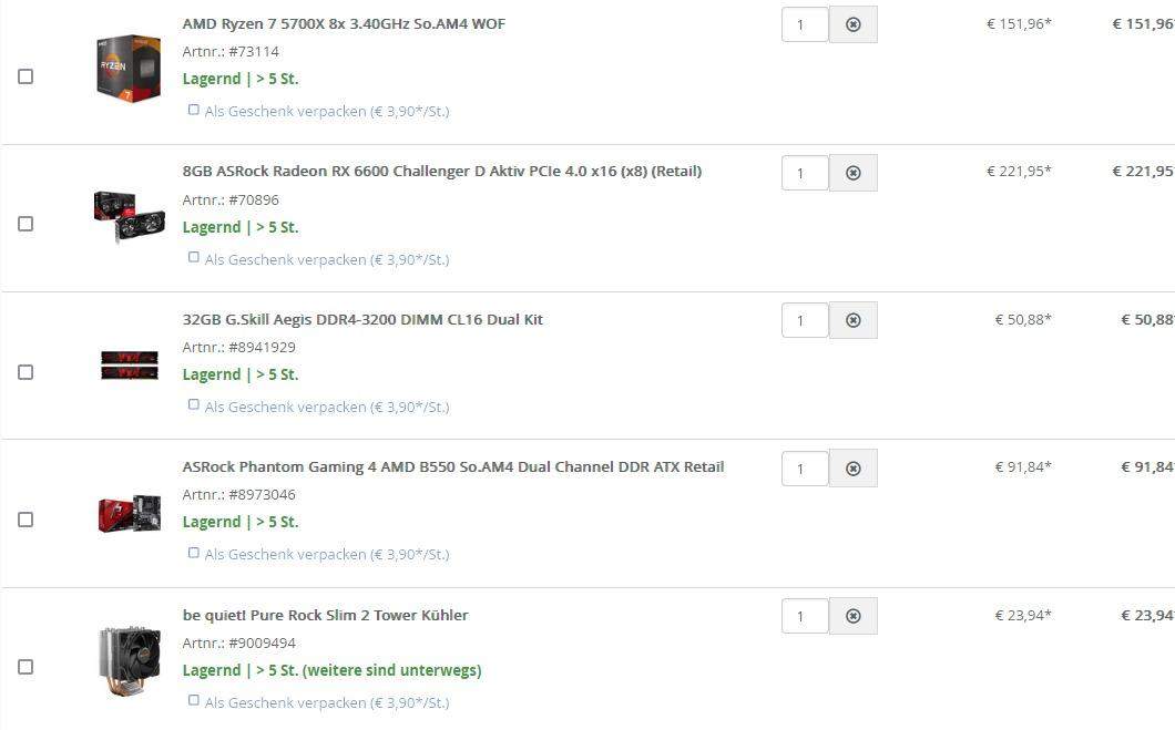Sind die Komponenten für einen PC geeignet? (Computer, AMD, PC bauen)