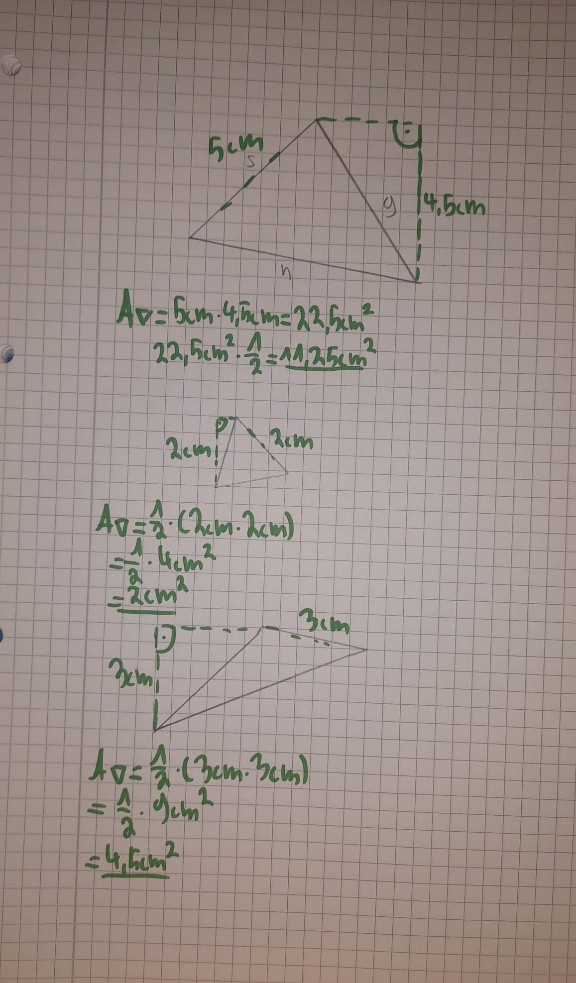 Sind meine Lösungen richtig? (Mathematik, Formel, Geometrie)
