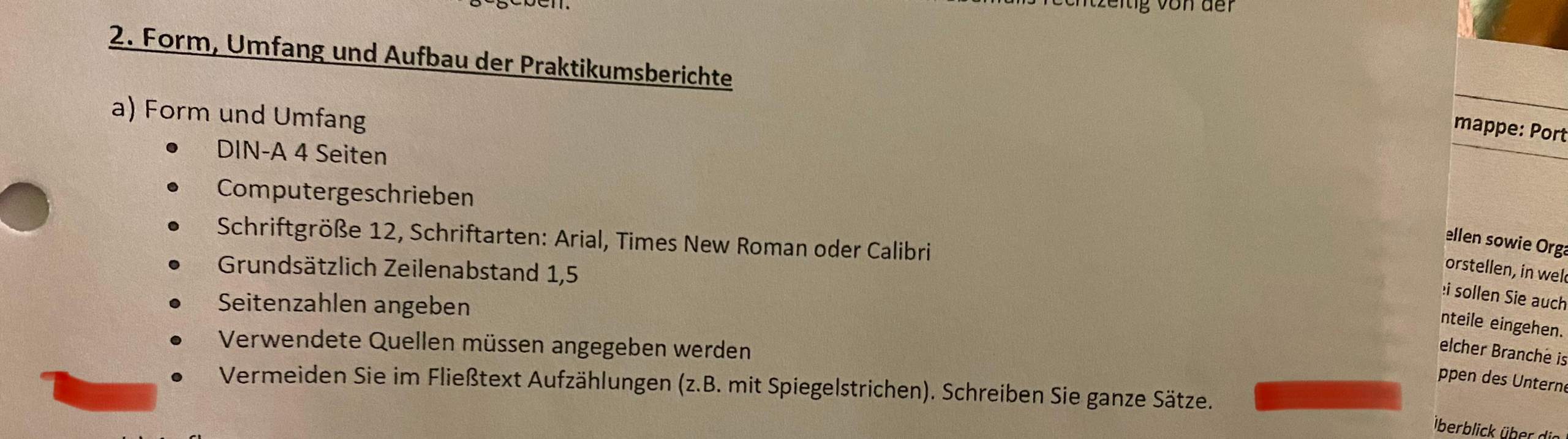 Sol ich Fließtext oder Stichpunkte schreiben? (Schrift)