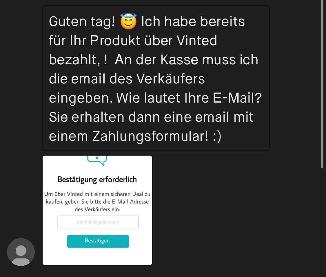 Soll ich meine email geben oder ist es ein scam? (Betrug, Vinted)