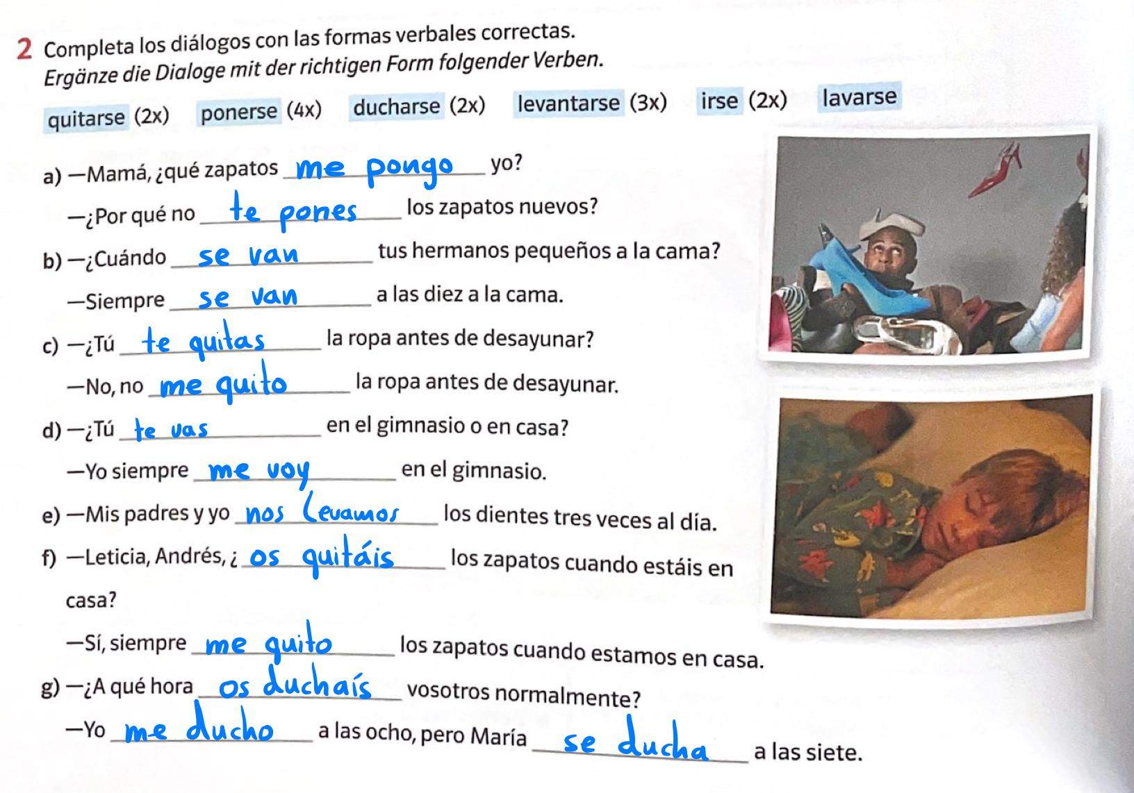 [Spanisch] Reflexivpronomen (me, te se, nos, os, se)? (Schule, Sprache ...