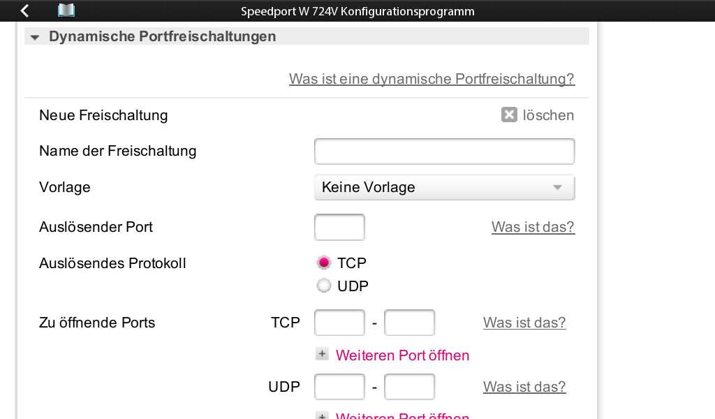 Speedport W724V ports freischalten (Telekommunikation, World of ...