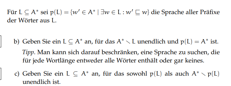 Sprache aller Präfixe der Wörter aus L? (Computer, Informatik ...