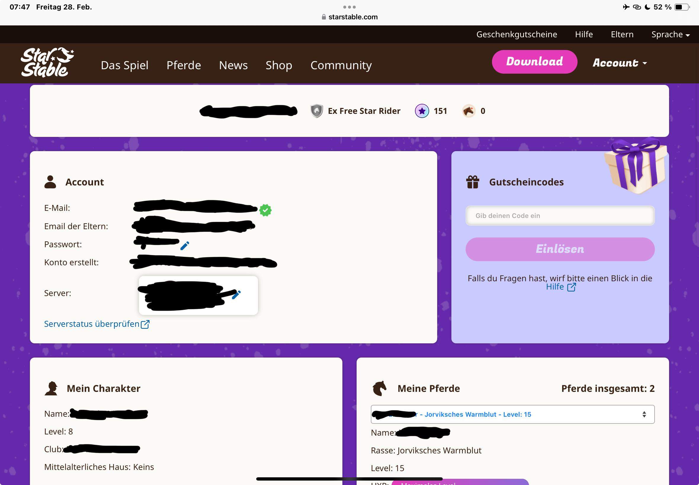 SSO mit Freunden verbinden? (Online-Spiele, Star Stable, Starcoins)