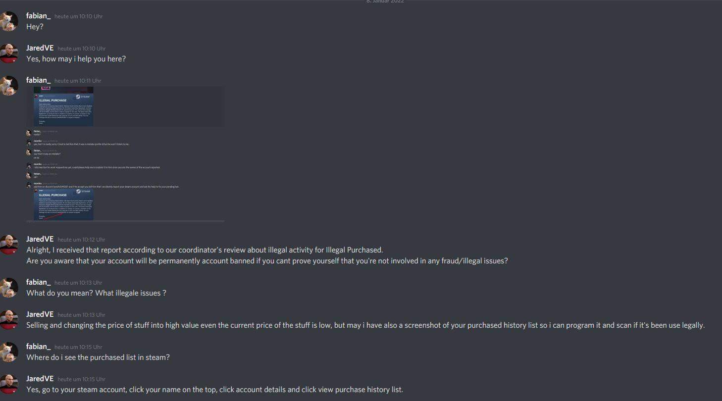Steam Mitarbeiter schreiben mir? (Scam)