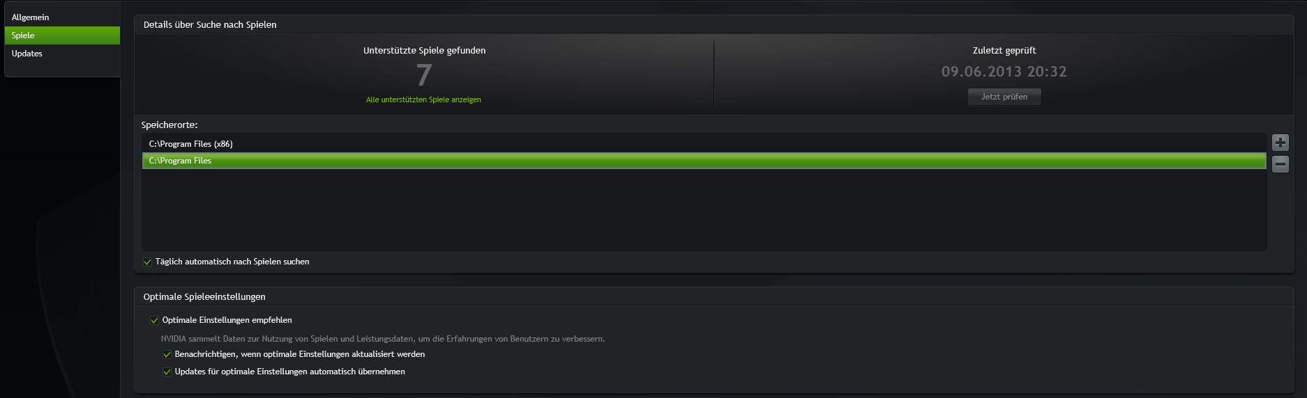 Steam Spiele bei NVIDIA-Experience hinzufügen