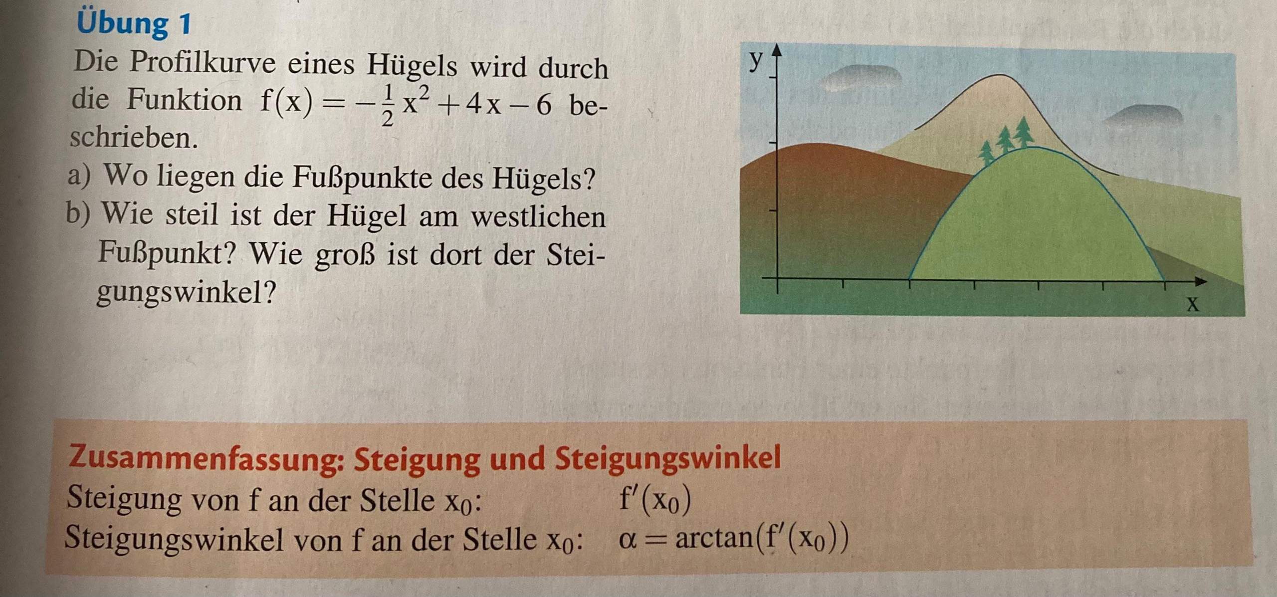 Steigungswinkel und Steigung berechnen? (Schule, Mathematik)