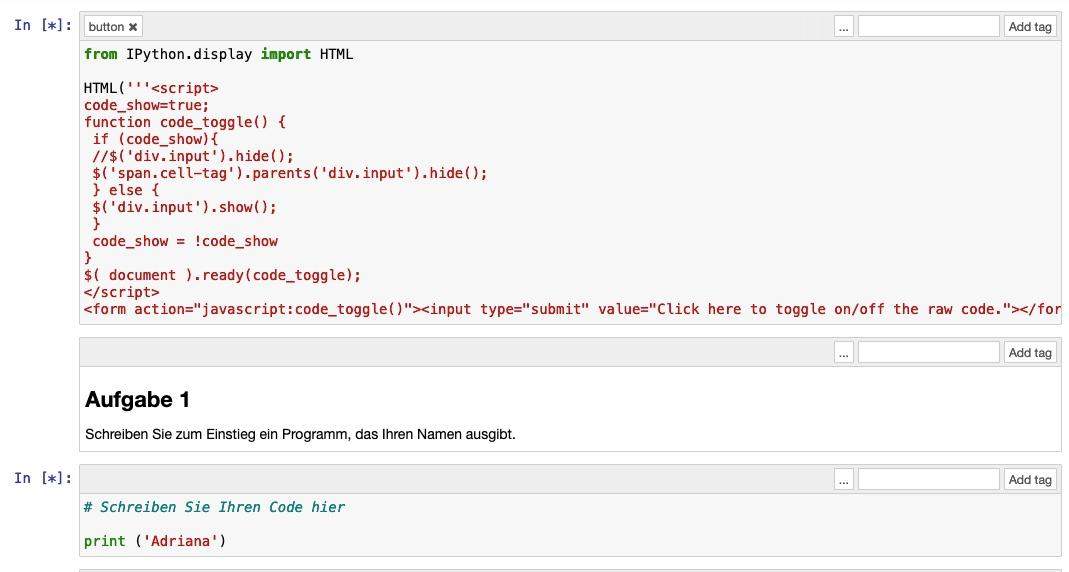 Sternchen bei Jupyter Notebook? (Python)