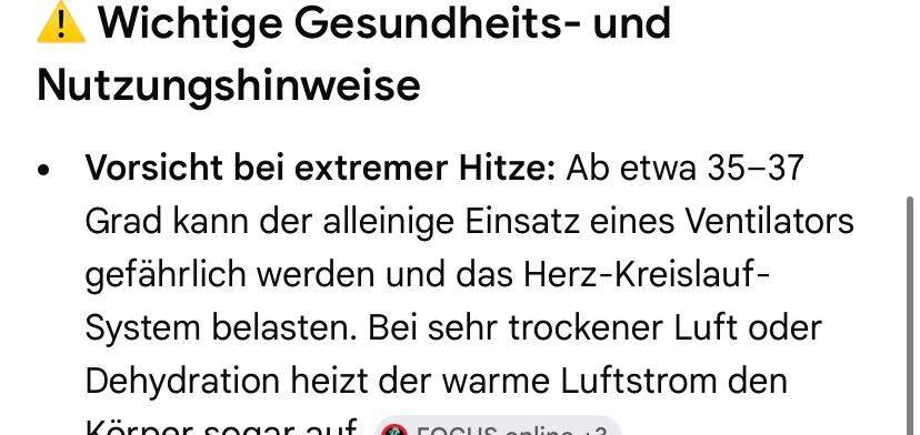 Stimmt das was hier steht über den Ventilator? (Gesundheit, Alltag ...