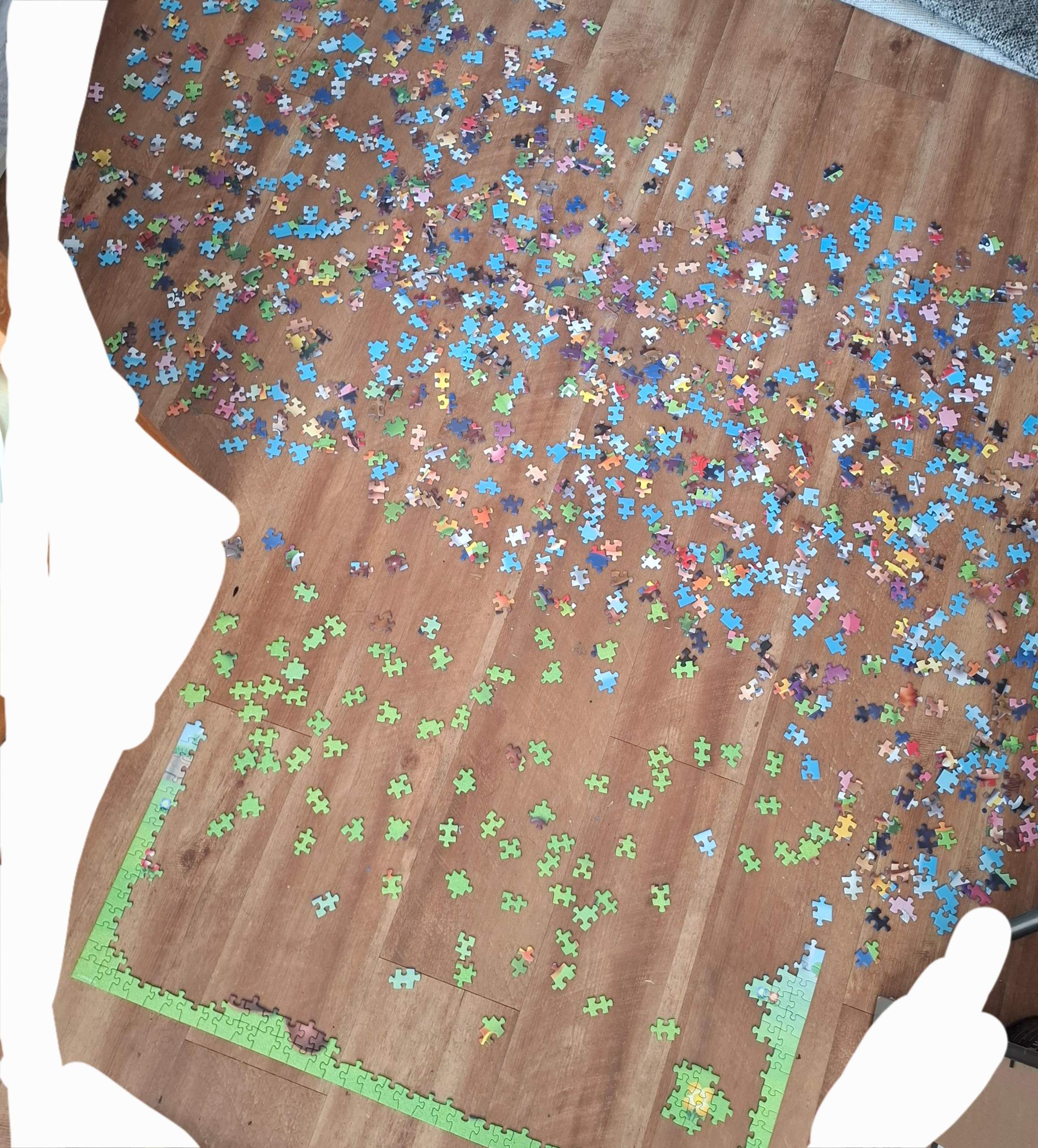 Stimmt es, dass, wenn ich alle Puzzleteile so durcheinander habe, dass ...